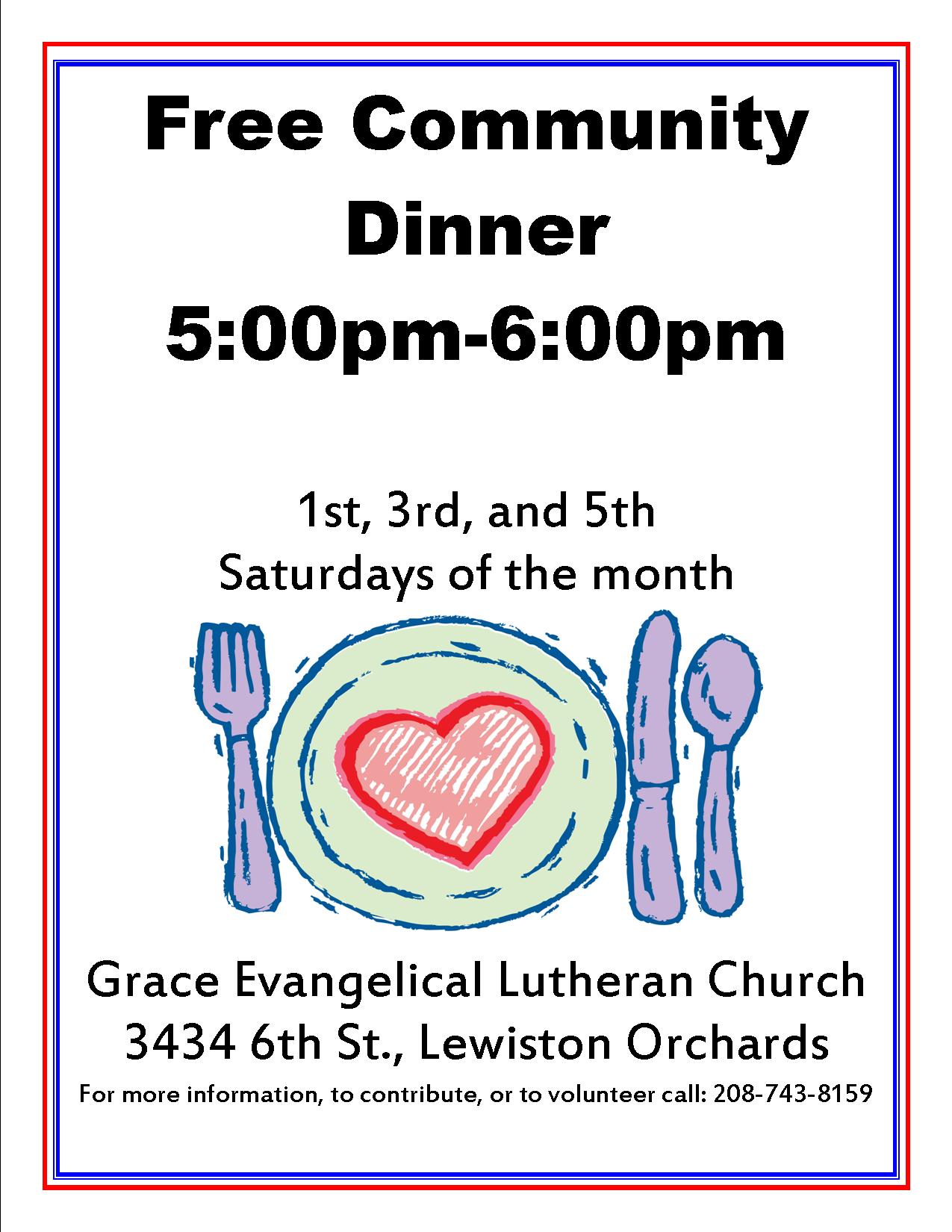 Free Community Dinner | Grace Evangelical Lutheran Church